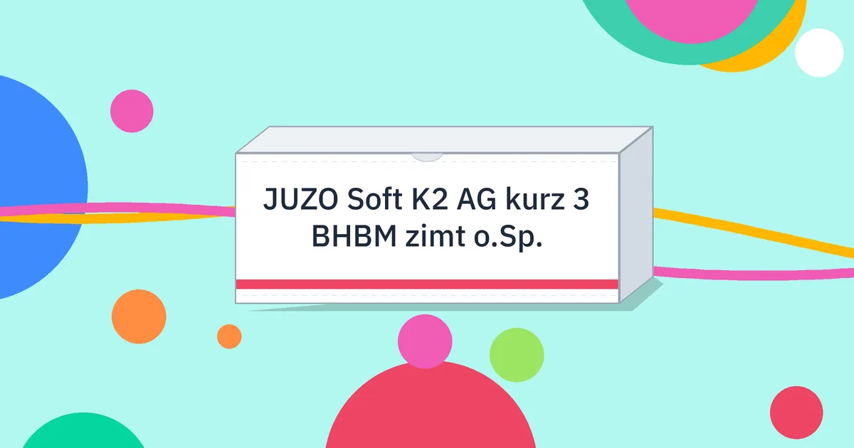 Symbolbild: Packung mit der Aufschrift JUZO Soft K2 AG kurz 3 BHBM zimt o.Sp. (PZN 14861467) – Verfügbarkeit und Bezug in Apotheken in Frankfurt am Main
