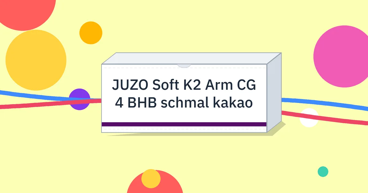 Symbolbild: Packung mit der Aufschrift JUZO Soft K2 Arm CG 4 BHB schmal kakao (PZN 15511798) – Verfügbarkeit und Bezug in Apotheken in Frankfurt am Main
