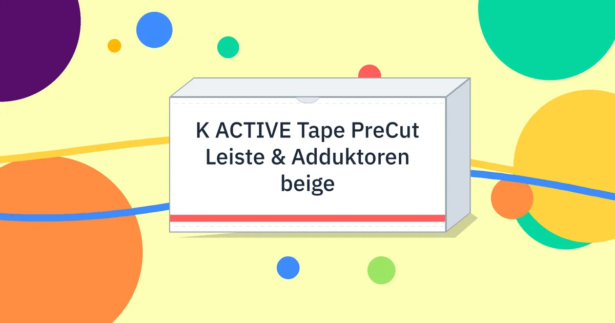 Symbolbild: Packung mit der Aufschrift K ACTIVE Tape PreCut Leiste & Adduktoren beige (PZN 06936524) – Verfügbarkeit und Bezug in Apotheken in Frankfurt am Main