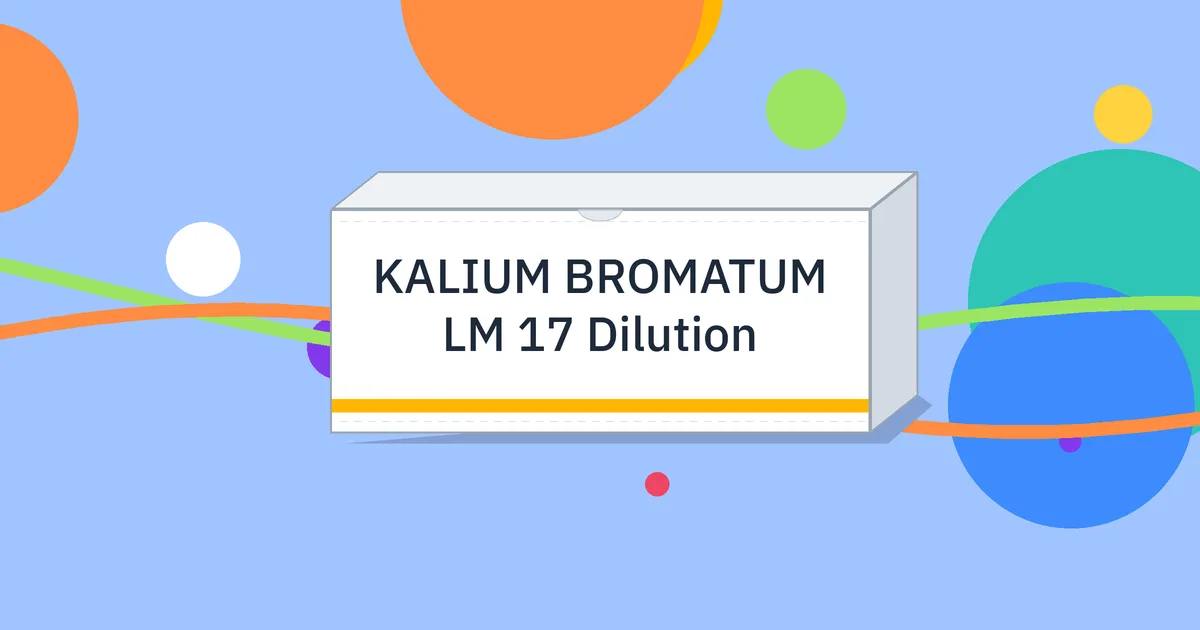 Symbolbild: Packung mit der Aufschrift KALIUM BROMATUM LM 17 Dilution (PZN 12917933) – Verfügbarkeit und Bezug in Apotheken in Frankfurt am Main