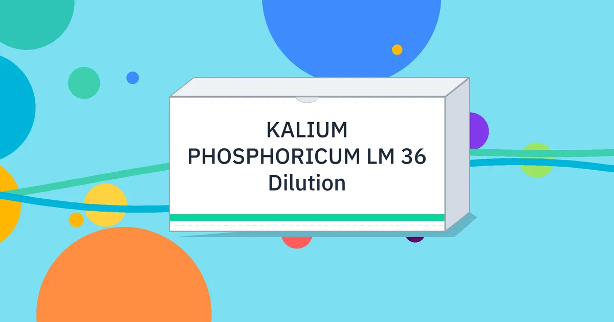 Symbolbild: Packung mit der Aufschrift KALIUM PHOSPHORICUM LM 36 Dilution (PZN 12924761) – Verfügbarkeit und Bezug in Apotheken in Frankfurt am Main