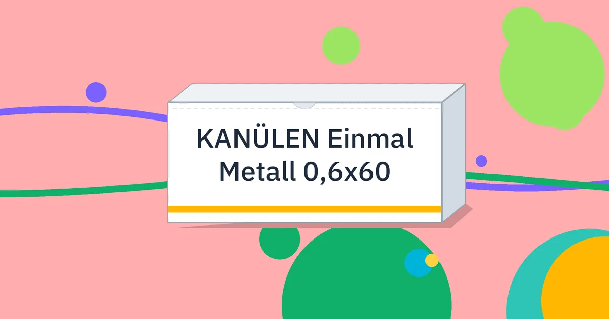 Symbolbild: Packung mit der Aufschrift KANÜLEN Einmal Metall 0,6x60 (PZN 01965142) – Verfügbarkeit und Bezug in Apotheken in Frankfurt am Main
