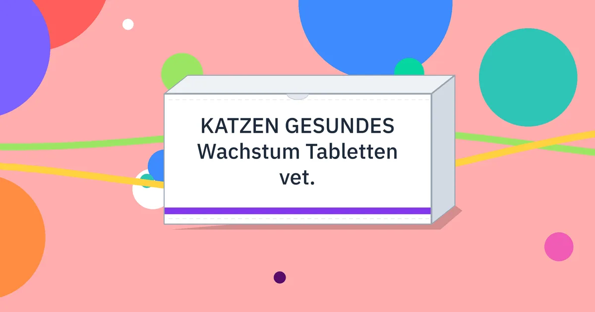 Symbolbild: Packung mit der Aufschrift KATZEN GESUNDES Wachstum Tabletten vet. (PZN 19459474) – Verfügbarkeit und Bezug in Apotheken in Frankfurt am Main