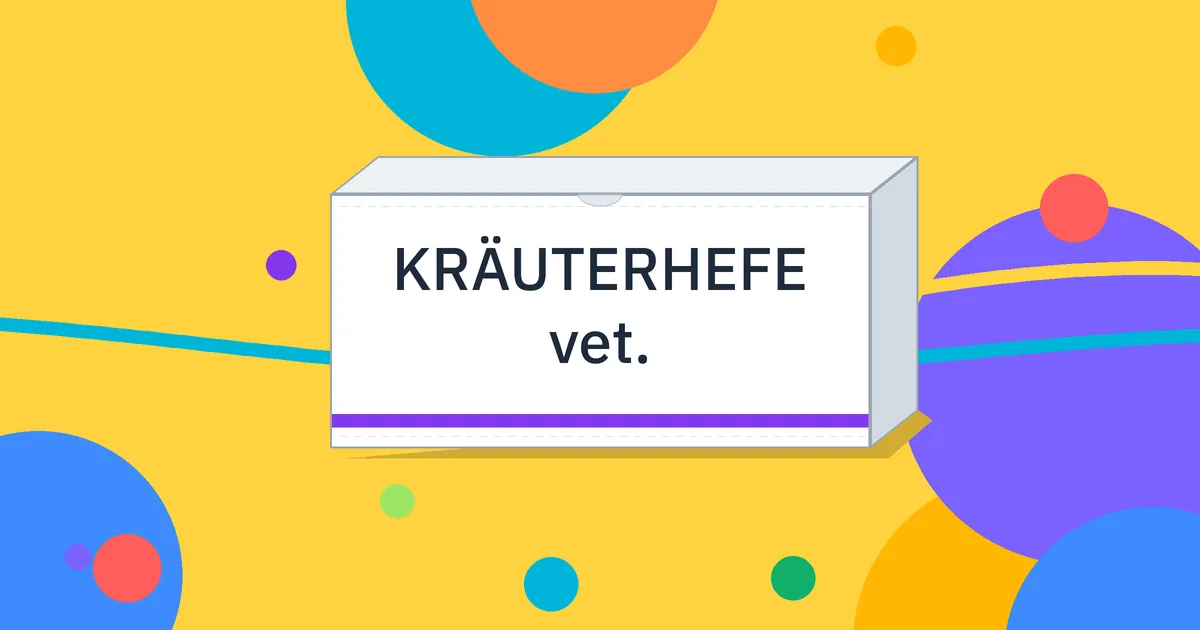 Symbolbild: Packung mit der Aufschrift KRÄUTERHEFE vet. (PZN 06462983) – Verfügbarkeit und Bezug in Apotheken in Frankfurt am Main