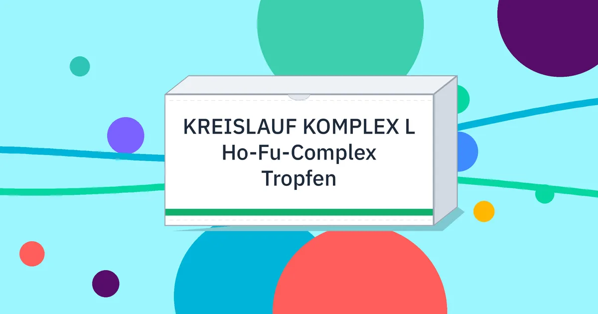 Symbolbild: Packung mit der Aufschrift KREISLAUF KOMPLEX L Ho-Fu-Complex Tropfen (PZN 01742376) – Verfügbarkeit und Bezug in Apotheken in Frankfurt am Main