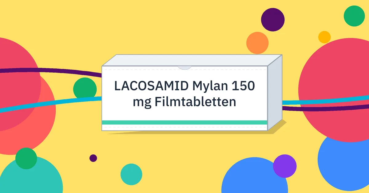 Symbolbild: Packung mit der Aufschrift LACOSAMID Mylan 150 mg Filmtabletten (PZN 17592269) – Verfügbarkeit und Bezug in Apotheken in Frankfurt am Main