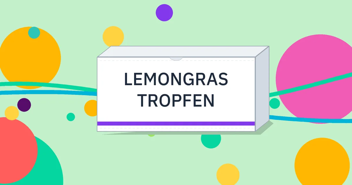 Symbolbild: Packung mit der Aufschrift LEMONGRAS TROPFEN (PZN 14127170) – Verfügbarkeit und Bezug in Apotheken in Frankfurt am Main
