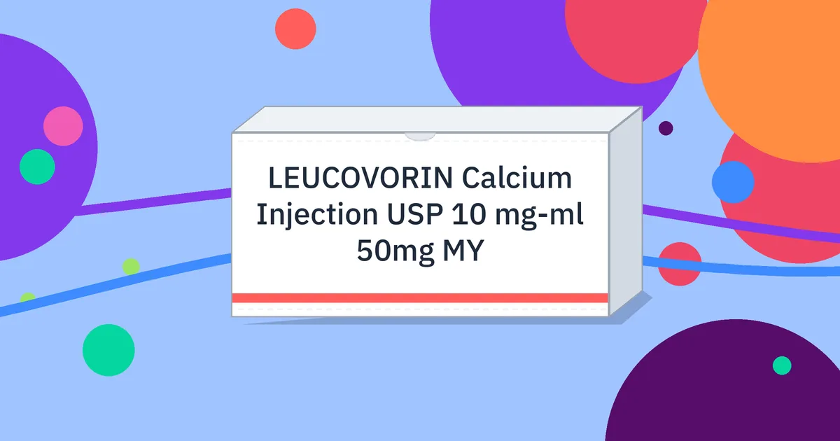 Symbolbild: Packung mit der Aufschrift LEUCOVORIN Calcium Injection USP 10 mg-ml 50mg MY (PZN 18468092) – Verfügbarkeit und Bezug in Apotheken in Frankfurt am Main