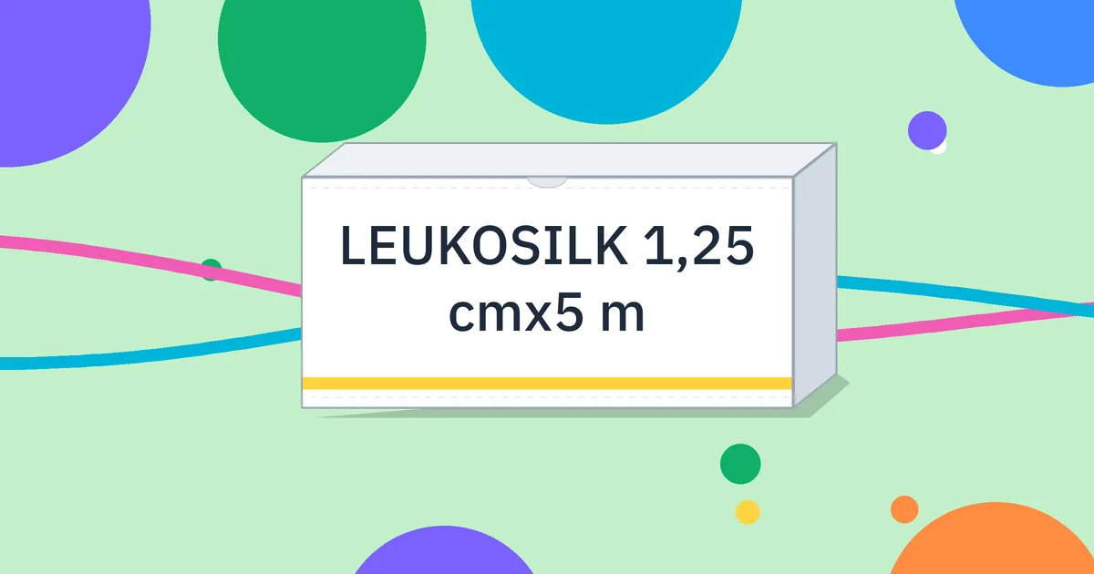Symbolbild: Packung mit der Aufschrift LEUKOSILK 1,25 cmx5 m (PZN 19701573) – Verfügbarkeit und Bezug in Apotheken in Frankfurt am Main