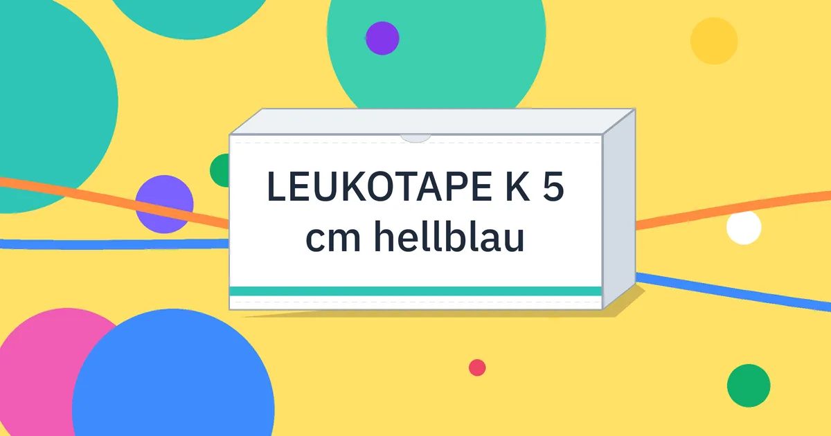 Symbolbild: Packung mit der Aufschrift LEUKOTAPE K 5 cm hellblau (PZN 06110190) – Verfügbarkeit und Bezug in Apotheken in Frankfurt am Main