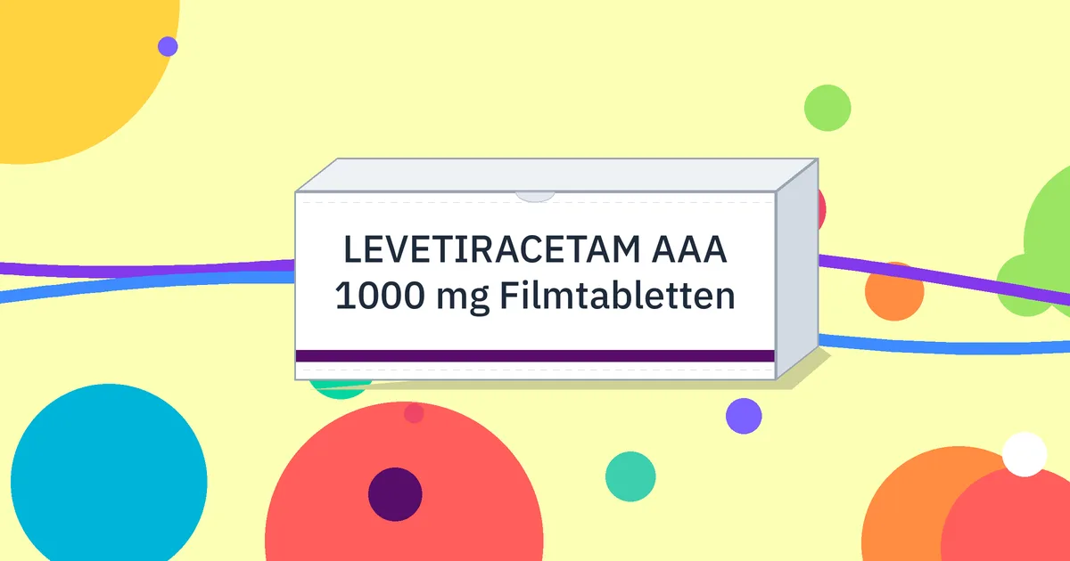 Symbolbild: Packung mit der Aufschrift LEVETIRACETAM AAA 1000 mg Filmtabletten (PZN 09381647) – Verfügbarkeit und Bezug in Apotheken in Frankfurt am Main