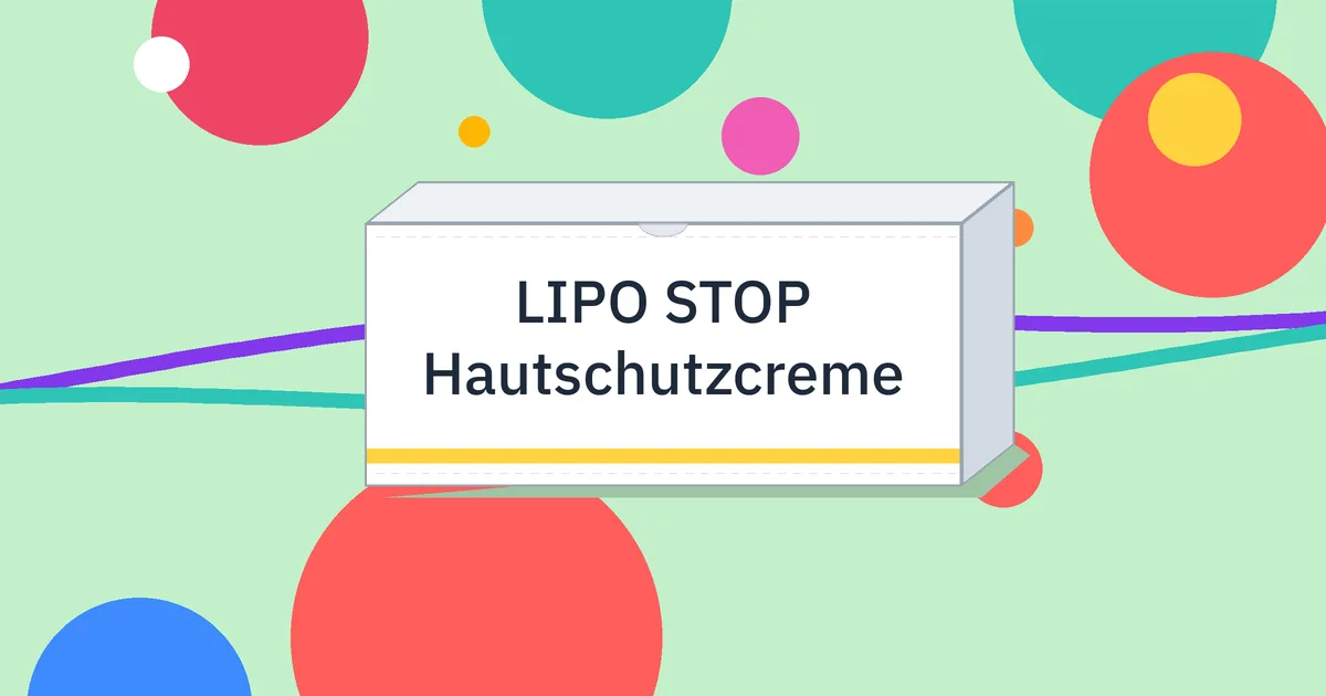 Symbolbild: Packung mit der Aufschrift LIPO STOP Hautschutzcreme (PZN 18874573) – Verfügbarkeit und Bezug in Apotheken in Frankfurt am Main