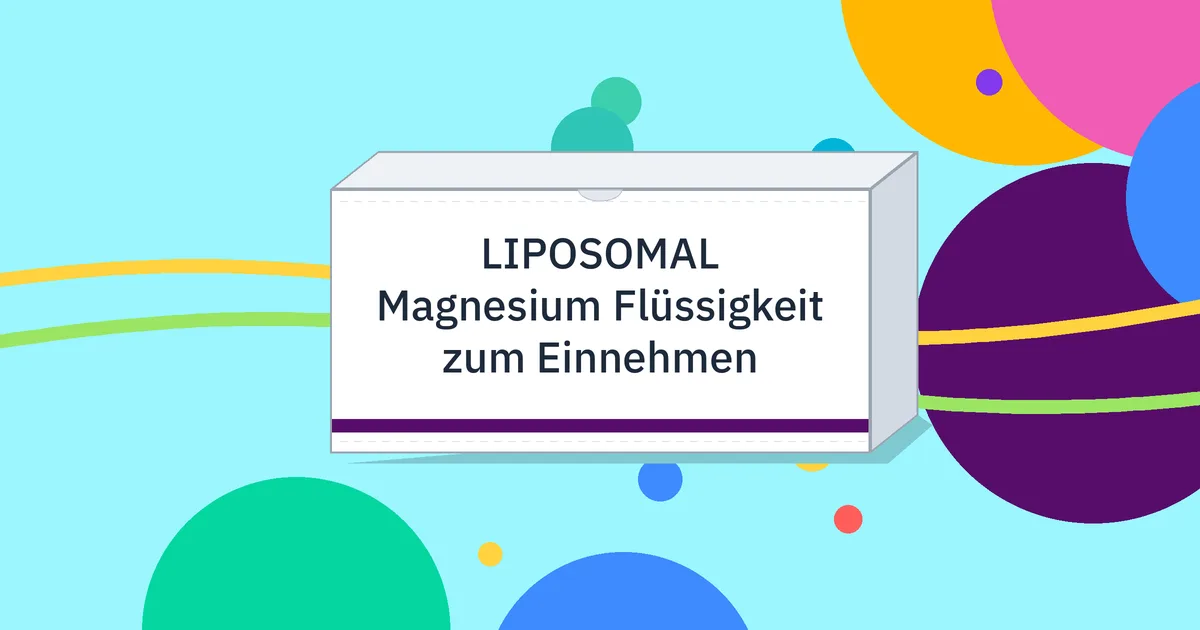Symbolbild: Packung mit der Aufschrift LIPOSOMAL Magnesium Flüssigkeit zum Einnehmen (PZN 19407253) – Verfügbarkeit und Bezug in Apotheken in Frankfurt am Main