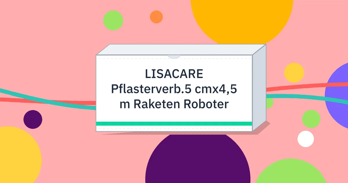 Symbolbild: Packung mit der Aufschrift LISACARE Pflasterverb.5 cmx4,5 m Raketen Roboter (PZN 17892267) – Verfügbarkeit und Bezug in Apotheken in Frankfurt am Main