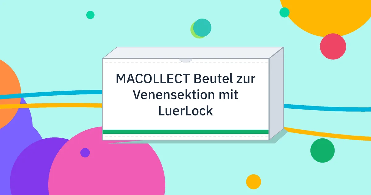 Symbolbild: Packung mit der Aufschrift MACOLLECT Beutel zur Venensektion mit LuerLock (PZN 10329557) – Verfügbarkeit und Bezug in Apotheken in Frankfurt am Main
