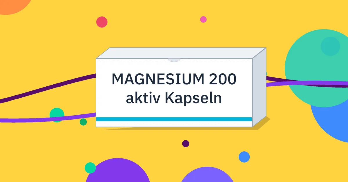 Symbolbild: Packung mit der Aufschrift MAGNESIUM 200 aktiv Kapseln (PZN 07105191) – Verfügbarkeit und Bezug in Apotheken in Frankfurt am Main