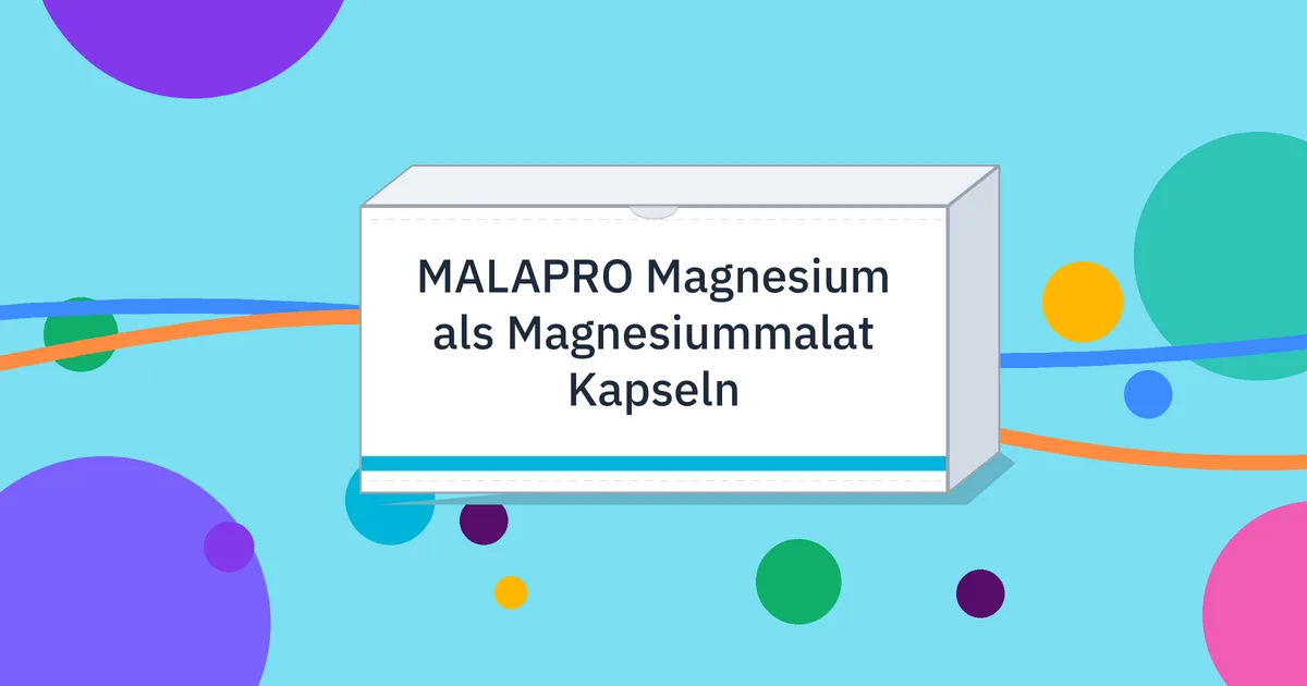 Symbolbild: Packung mit der Aufschrift MALAPRO Magnesium als Magnesiummalat Kapseln (PZN 19980024) – Verfügbarkeit und Bezug in Apotheken in Frankfurt am Main