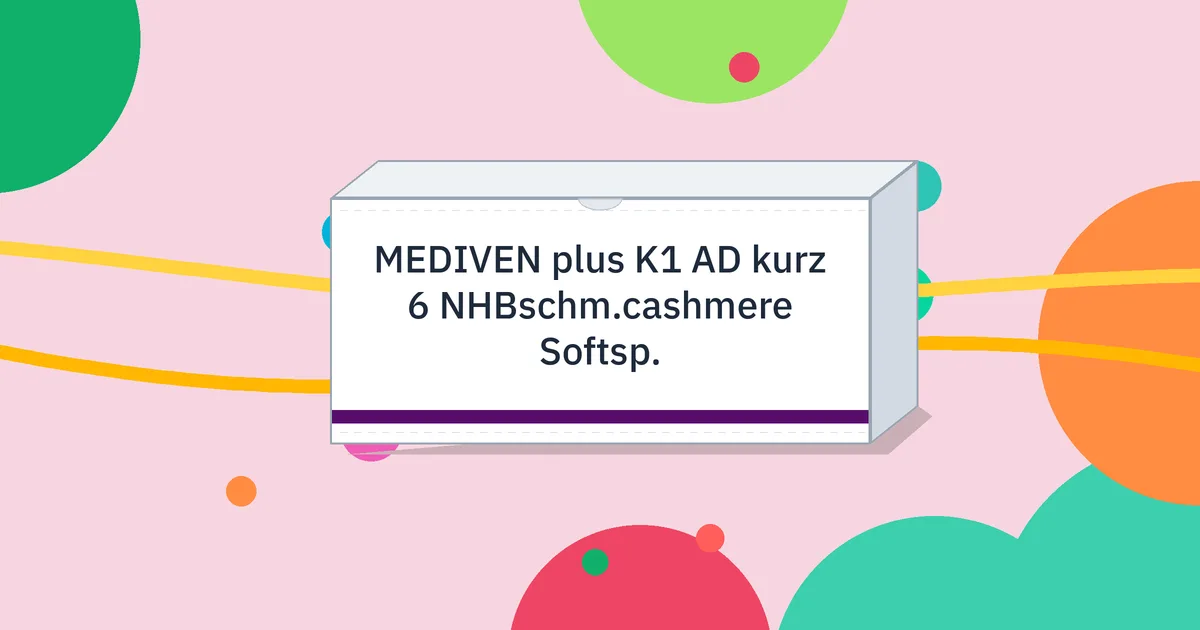 Symbolbild: Packung mit der Aufschrift MEDIVEN plus K1 AD kurz 6 NHBschm.cashmere Softsp. (PZN 15899124) – Verfügbarkeit und Bezug in Apotheken in Frankfurt am Main