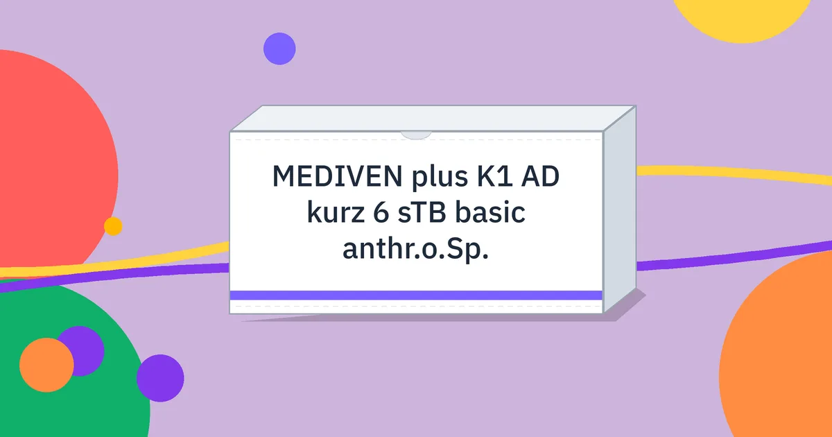 Symbolbild: Packung mit der Aufschrift MEDIVEN plus K1 AD kurz 6 sTB basic anthr.o.Sp. (PZN 15046396) – Verfügbarkeit und Bezug in Apotheken in Frankfurt am Main