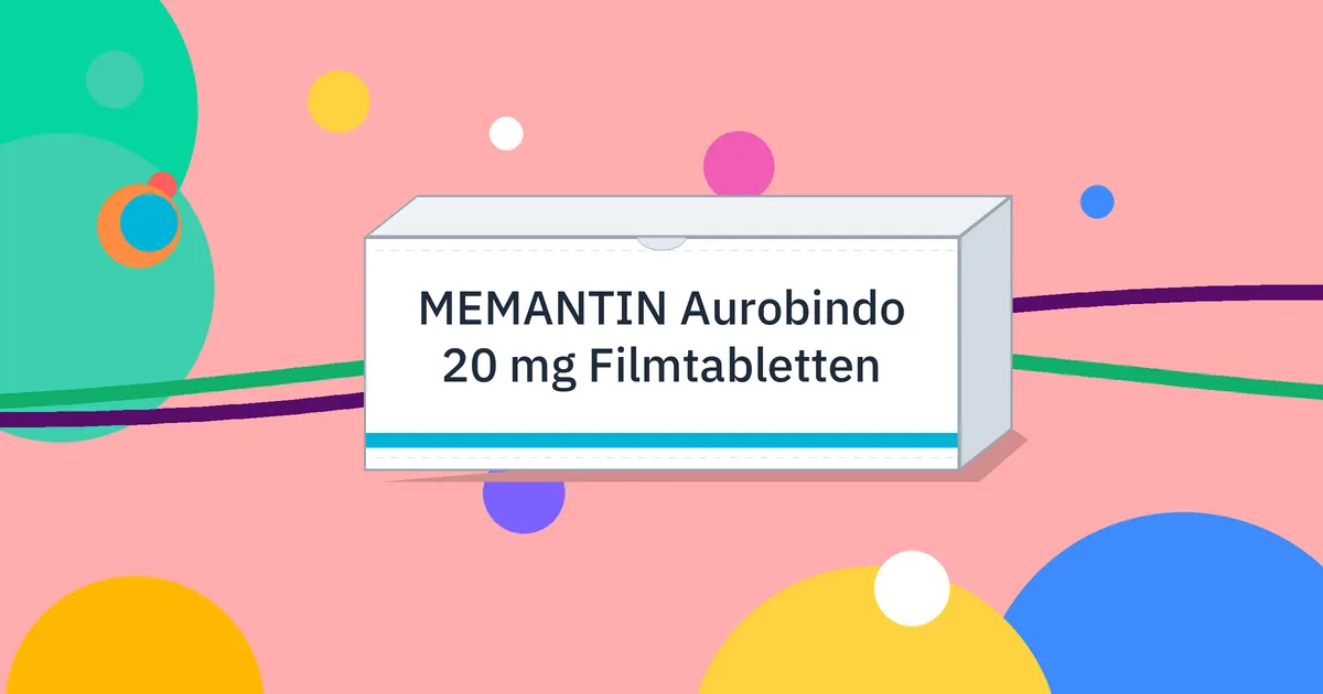 Symbolbild: Packung mit der Aufschrift MEMANTIN Aurobindo 20 mg Filmtabletten (PZN 10142043) – Verfügbarkeit und Bezug in Apotheken in Frankfurt am Main