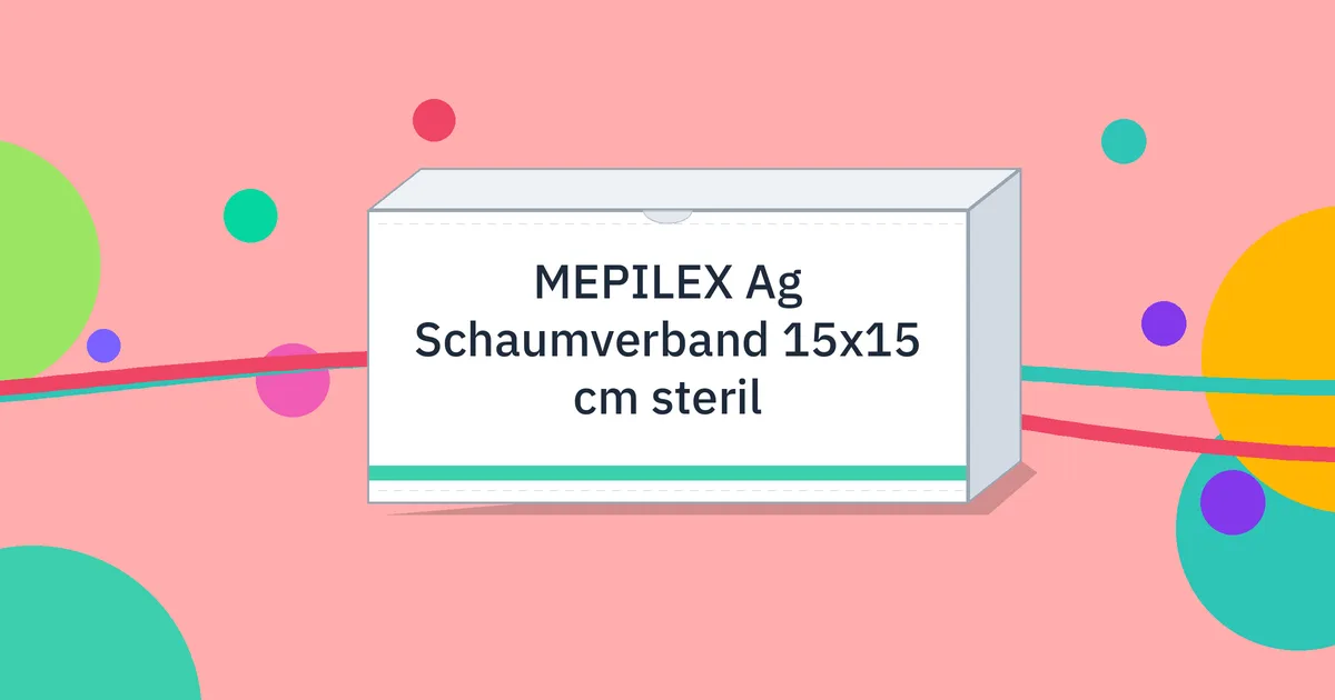 Symbolbild: Packung mit der Aufschrift MEPILEX Ag Schaumverband 15x15 cm steril (PZN 17605807) – Verfügbarkeit und Bezug in Apotheken in Frankfurt am Main