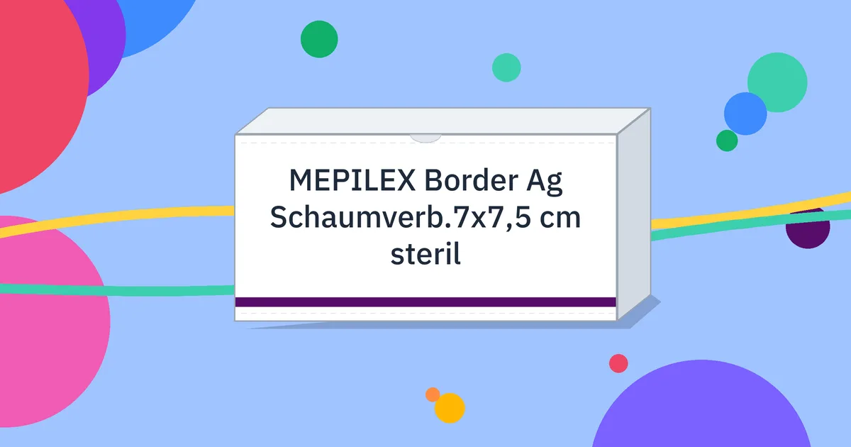 Symbolbild: Packung mit der Aufschrift MEPILEX Border Ag Schaumverb.7x7,5 cm steril (PZN 13351988) – Verfügbarkeit und Bezug in Apotheken in Frankfurt am Main