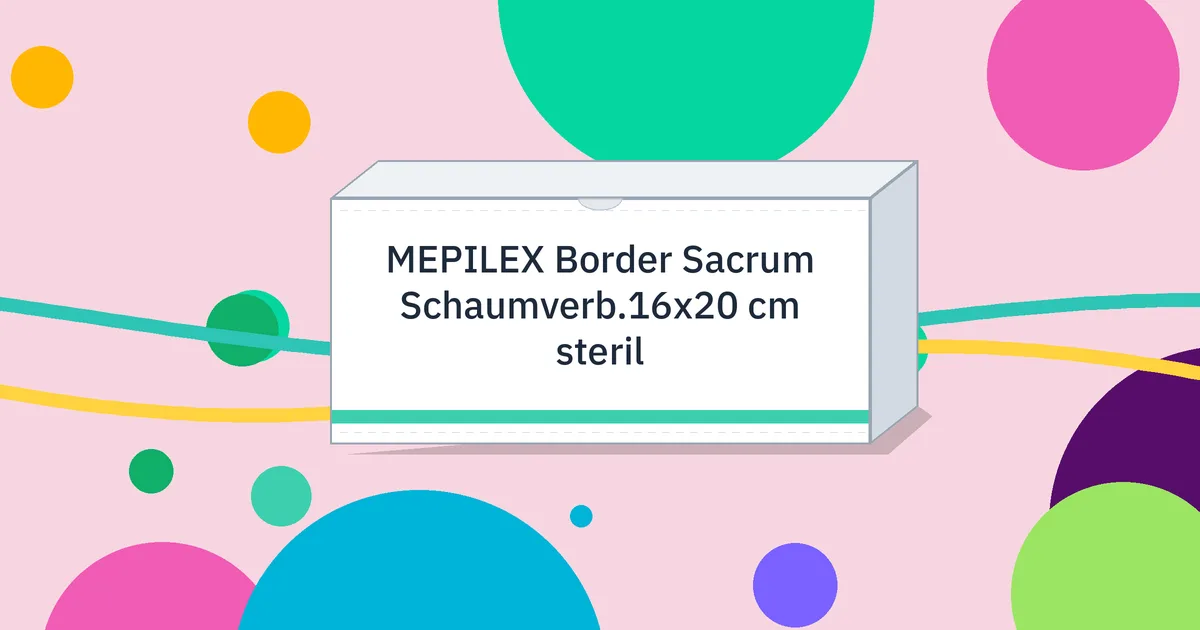 Symbolbild: Packung mit der Aufschrift MEPILEX Border Sacrum Schaumverb.16x20 cm steril (PZN 17240754) – Verfügbarkeit und Bezug in Apotheken in Frankfurt am Main
