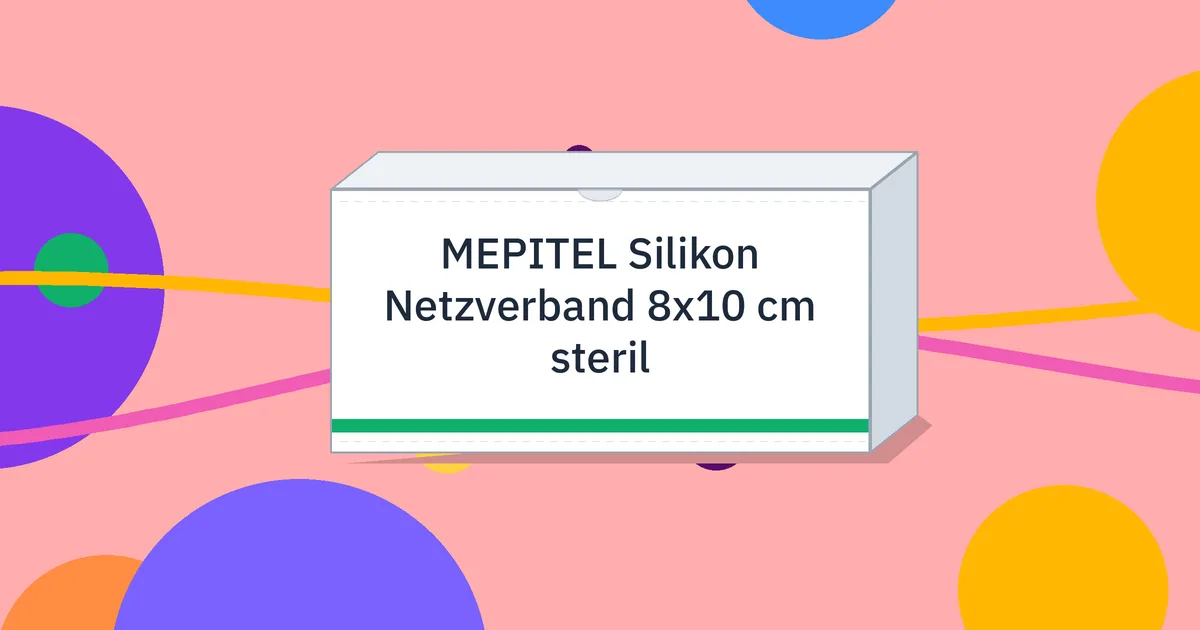 Symbolbild: Packung mit der Aufschrift MEPITEL Silikon Netzverband 8x10 cm steril (PZN 09314651) – Verfügbarkeit und Bezug in Apotheken in Frankfurt am Main
