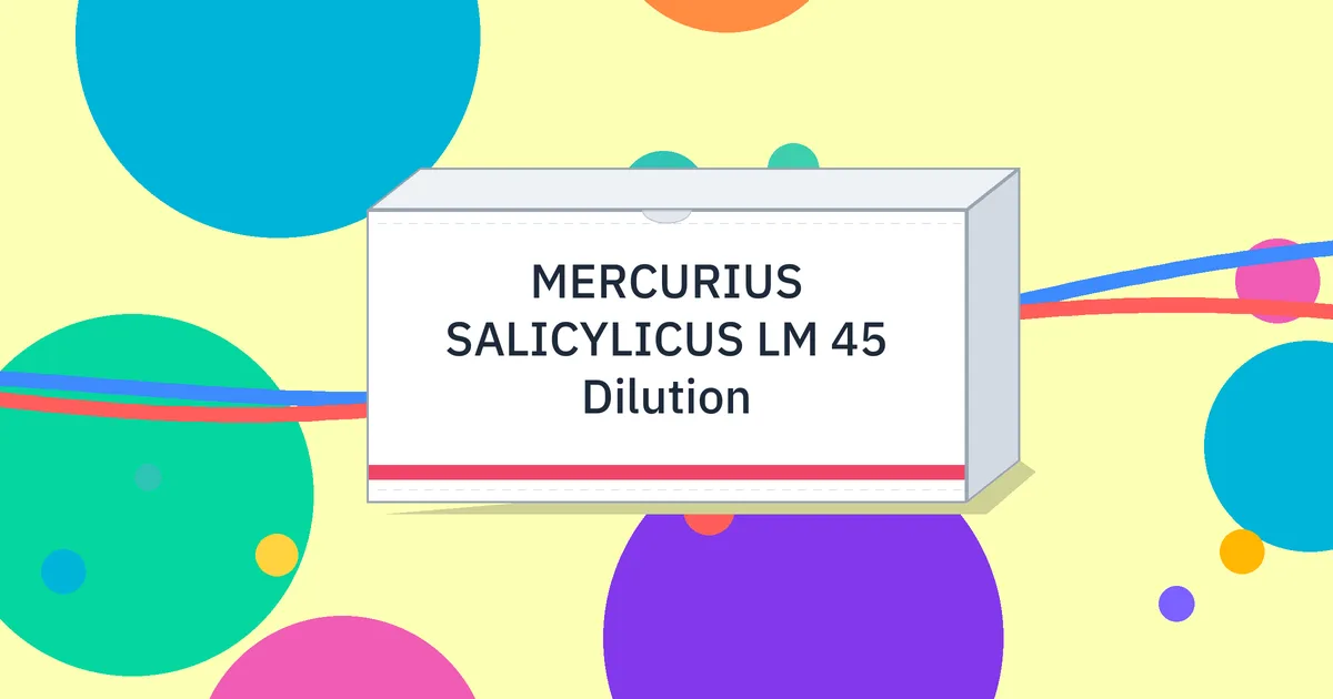 Symbolbild: Packung mit der Aufschrift MERCURIUS SALICYLICUS LM 45 Dilution (PZN 12953857) – Verfügbarkeit und Bezug in Apotheken in Frankfurt am Main