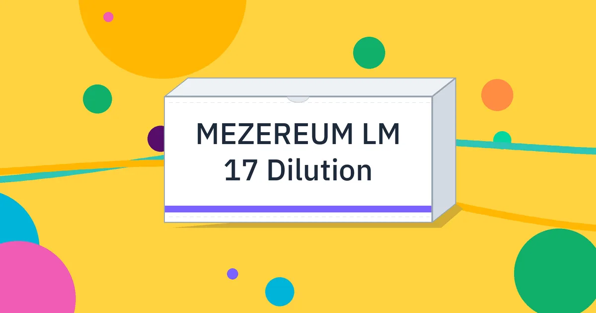 Symbolbild: Packung mit der Aufschrift MEZEREUM LM 17 Dilution (PZN 12956264) – Verfügbarkeit und Bezug in Apotheken in Frankfurt am Main