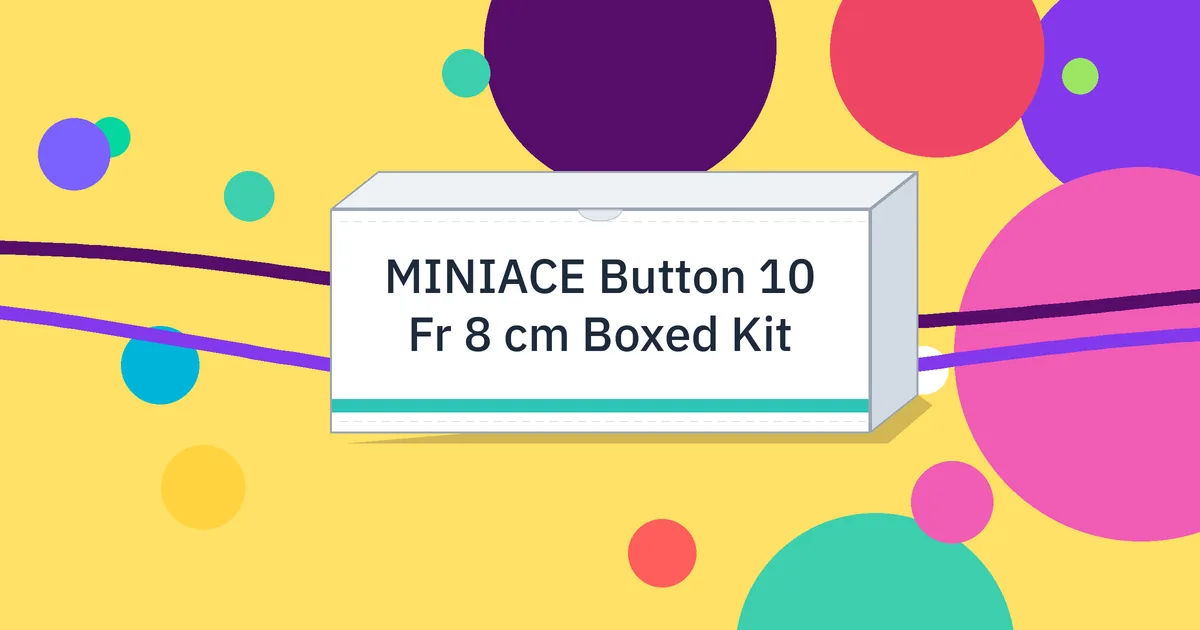 Symbolbild: Packung mit der Aufschrift MINIACE Button 10 Fr 8 cm Boxed Kit (PZN 16953297) – Verfügbarkeit und Bezug in Apotheken in Frankfurt am Main