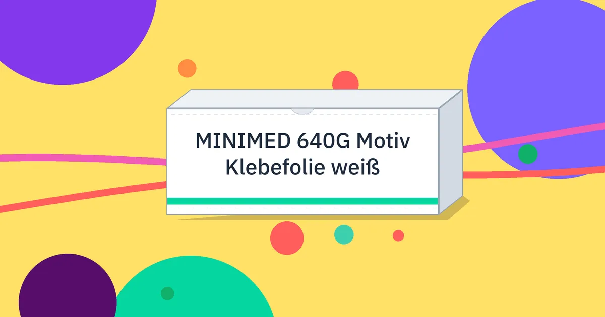 Symbolbild: Packung mit der Aufschrift MINIMED 640G Motiv Klebefolie weiß (PZN 10987125) – Verfügbarkeit und Bezug in Apotheken in Frankfurt am Main