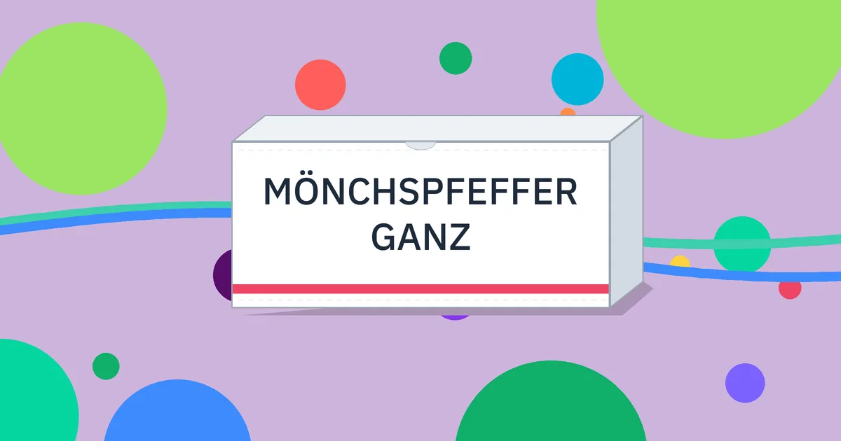 Symbolbild: Packung mit der Aufschrift MÖNCHSPFEFFER GANZ (PZN 11310040) – Verfügbarkeit und Bezug in Apotheken in Frankfurt am Main