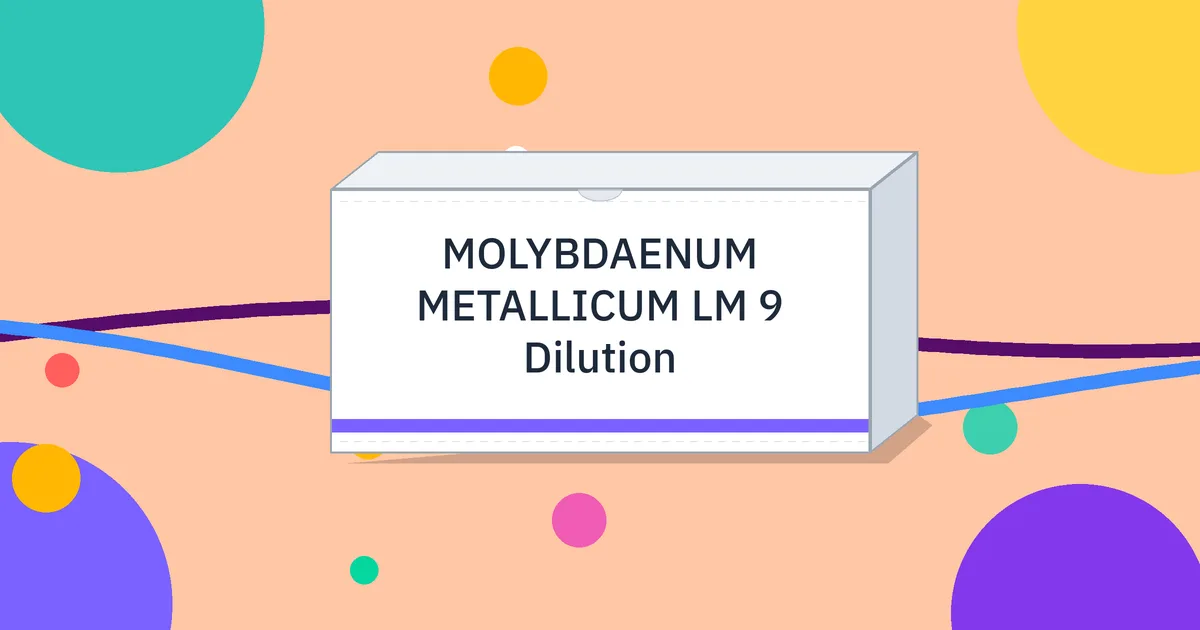 Symbolbild: Packung mit der Aufschrift MOLYBDAENUM METALLICUM LM 9 Dilution (PZN 13609760) – Verfügbarkeit und Bezug in Apotheken in Frankfurt am Main