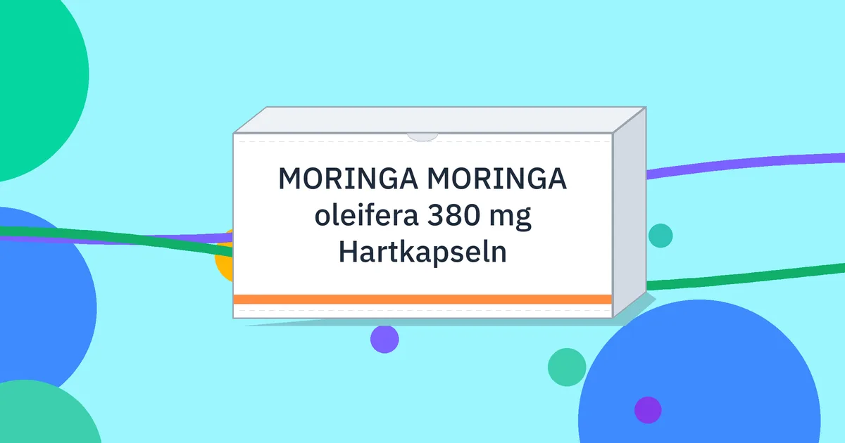 Symbolbild: Packung mit der Aufschrift MORINGA MORINGA oleifera 380 mg Hartkapseln (PZN 13837722) – Verfügbarkeit und Bezug in Apotheken in Frankfurt am Main