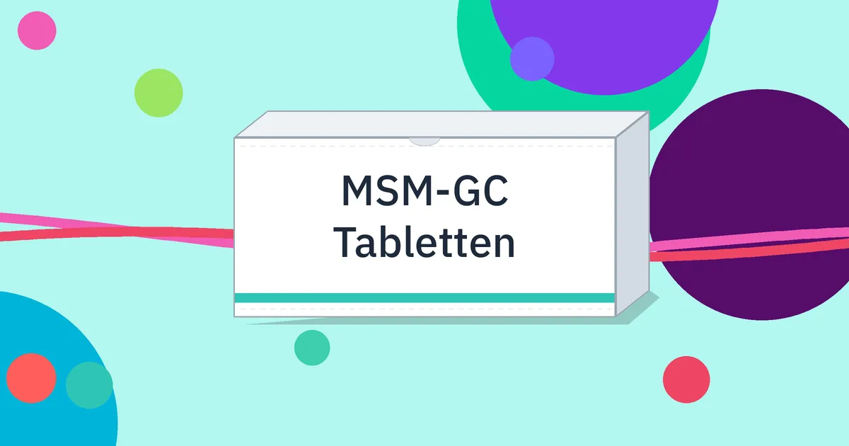 Symbolbild: Packung mit der Aufschrift MSM-GC Tabletten (PZN 17965612) – Verfügbarkeit und Bezug in Apotheken in Frankfurt am Main