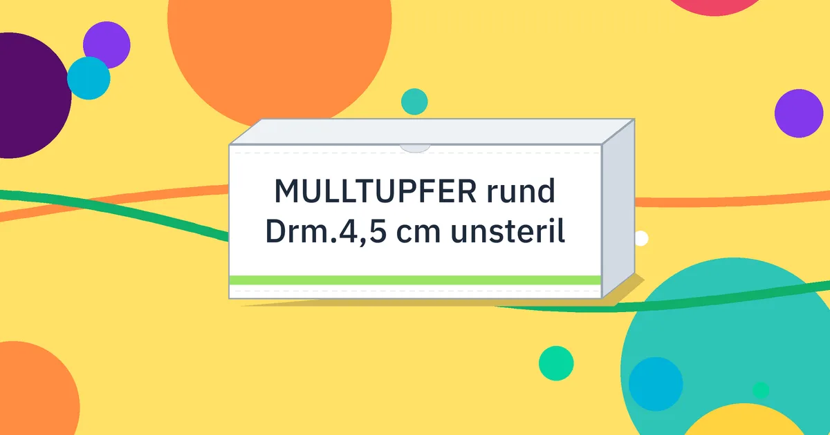 Symbolbild: Packung mit der Aufschrift MULLTUPFER rund Drm.4,5 cm unsteril (PZN 03894363) – Verfügbarkeit und Bezug in Apotheken in Frankfurt am Main