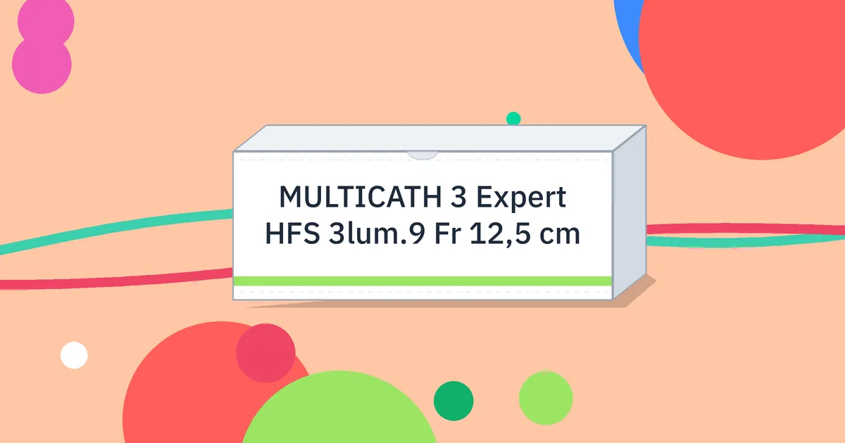Symbolbild: Packung mit der Aufschrift MULTICATH 3 Expert HFS 3lum.9 Fr 12,5 cm (PZN 14339222) – Verfügbarkeit und Bezug in Apotheken in Frankfurt am Main