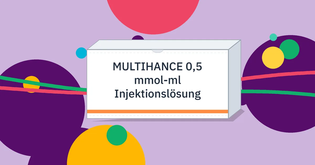 Symbolbild: Packung mit der Aufschrift MULTIHANCE 0,5 mmol-ml Injektionslösung (PZN 03942085) – Verfügbarkeit und Bezug in Apotheken in Frankfurt am Main
