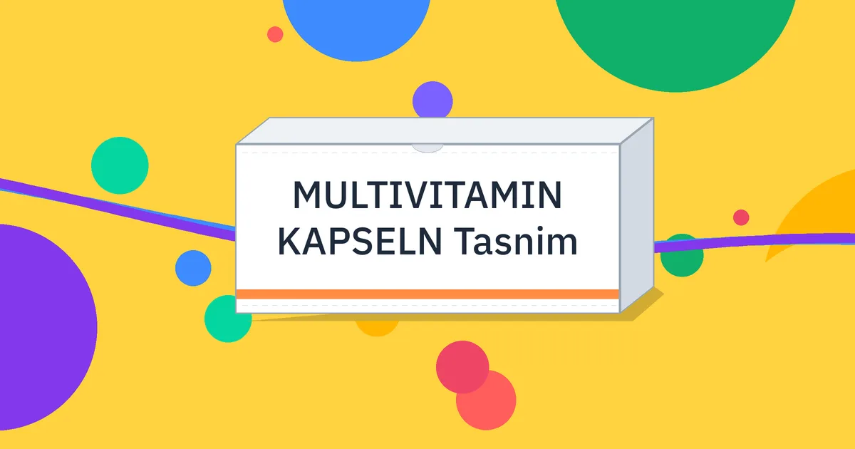 Symbolbild: Packung mit der Aufschrift MULTIVITAMIN KAPSELN Tasnim (PZN 17365869) – Verfügbarkeit und Bezug in Apotheken in Frankfurt am Main