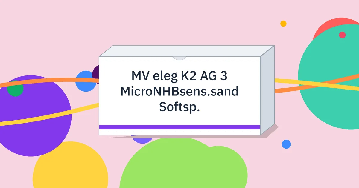 Symbolbild: Packung mit der Aufschrift MV eleg K2 AG 3 MicroNHBsens.sand Softsp. (PZN 18930550) – Verfügbarkeit und Bezug in Apotheken in Frankfurt am Main