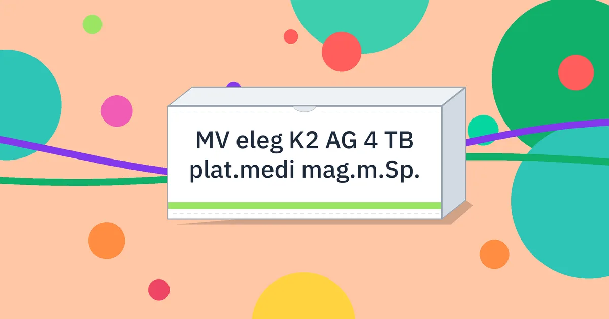 Symbolbild: Packung mit der Aufschrift MV eleg K2 AG 4 TB plat.medi mag.m.Sp. (PZN 14639390) – Verfügbarkeit und Bezug in Apotheken in Frankfurt am Main
