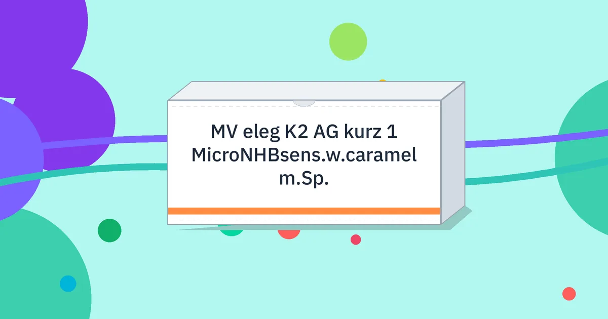 Symbolbild: Packung mit der Aufschrift MV eleg K2 AG kurz 1 MicroNHBsens.w.caramel m.Sp. (PZN 16069815) – Verfügbarkeit und Bezug in Apotheken in Frankfurt am Main