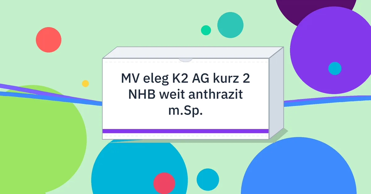 Symbolbild: Packung mit der Aufschrift MV eleg K2 AG kurz 2 NHB weit anthrazit m.Sp. (PZN 15714001) – Verfügbarkeit und Bezug in Apotheken in Frankfurt am Main