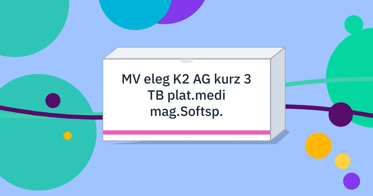 Symbolbild: Packung mit der Aufschrift MV eleg K2 AG kurz 3 TB plat.medi mag.Softsp. (PZN 14635015) – Verfügbarkeit und Bezug in Apotheken in Frankfurt am Main