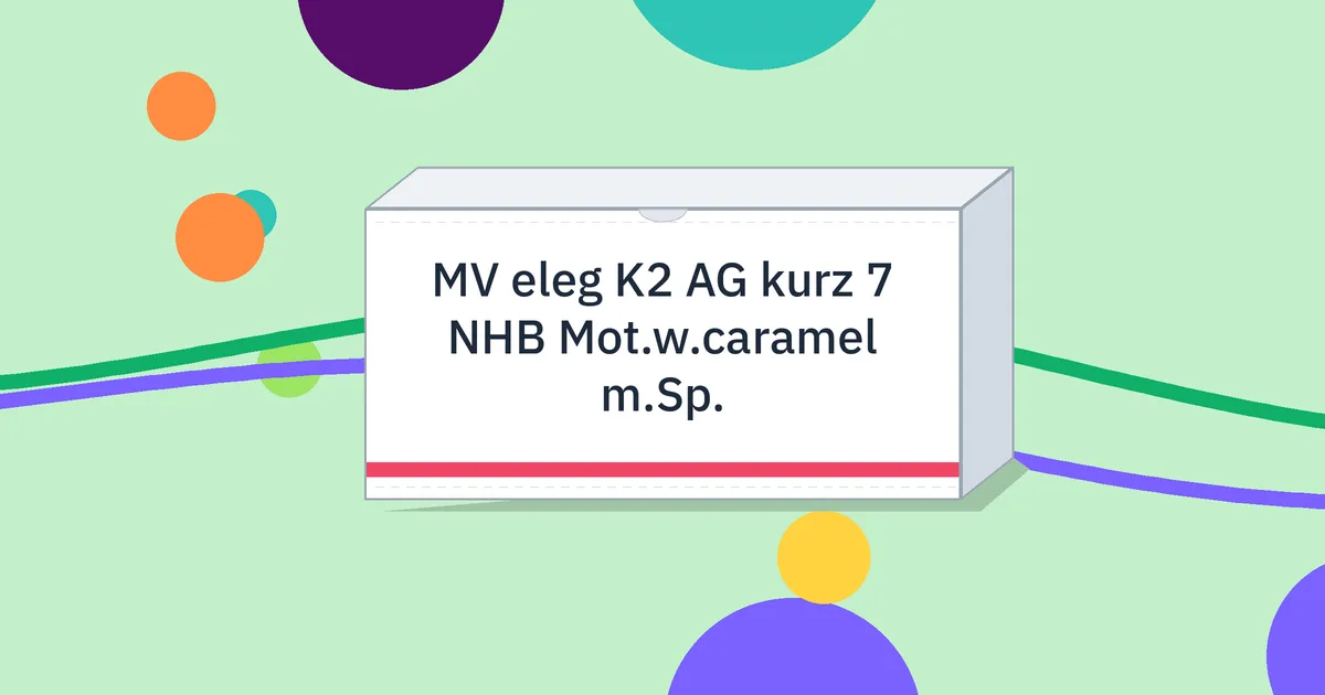 Symbolbild: Packung mit der Aufschrift MV eleg K2 AG kurz 7 NHB Mot.w.caramel m.Sp. (PZN 15713361) – Verfügbarkeit und Bezug in Apotheken in Frankfurt am Main