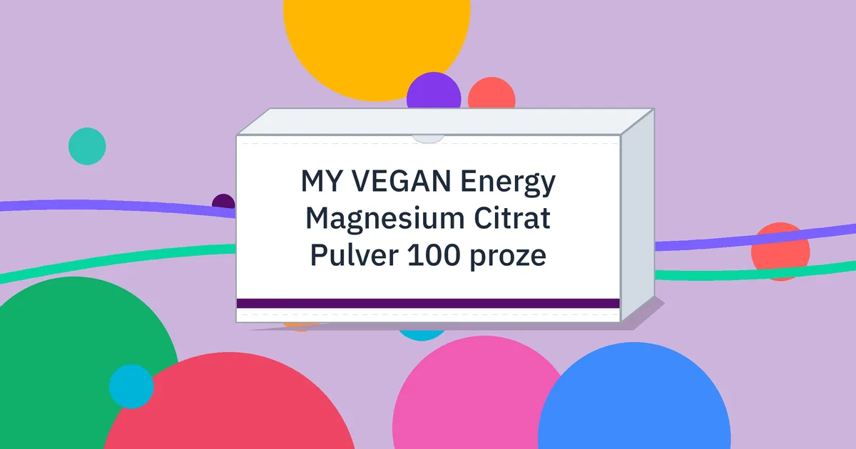 Symbolbild: Packung mit der Aufschrift MY VEGAN Energy Magnesium Citrat Pulver 100  proze (PZN 11149627) – Verfügbarkeit und Bezug in Apotheken in Frankfurt am Main