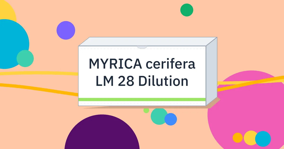Symbolbild: Packung mit der Aufschrift MYRICA cerifera LM 28 Dilution (PZN 12957312) – Verfügbarkeit und Bezug in Apotheken in Frankfurt am Main