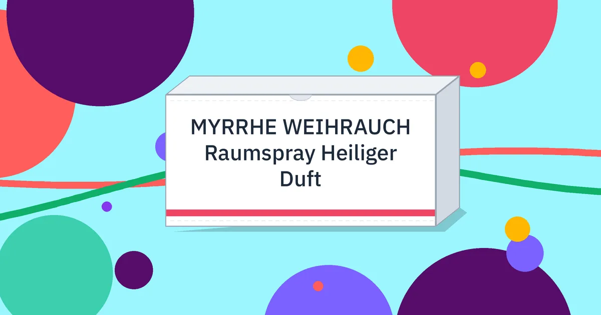 Symbolbild: Packung mit der Aufschrift MYRRHE WEIHRAUCH Raumspray Heiliger Duft (PZN 20106108) – Verfügbarkeit und Bezug in Apotheken in Frankfurt am Main