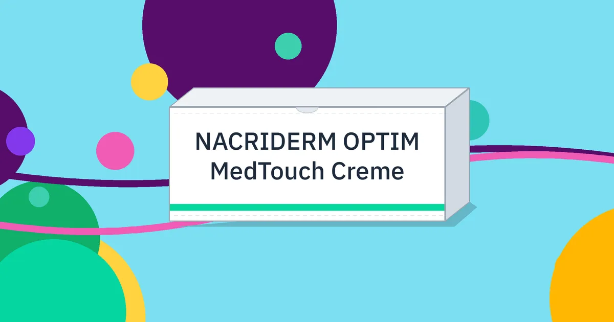 Symbolbild: Packung mit der Aufschrift NACRIDERM OPTIM MedTouch Creme (PZN 10519542) – Verfügbarkeit und Bezug in Apotheken in Frankfurt am Main